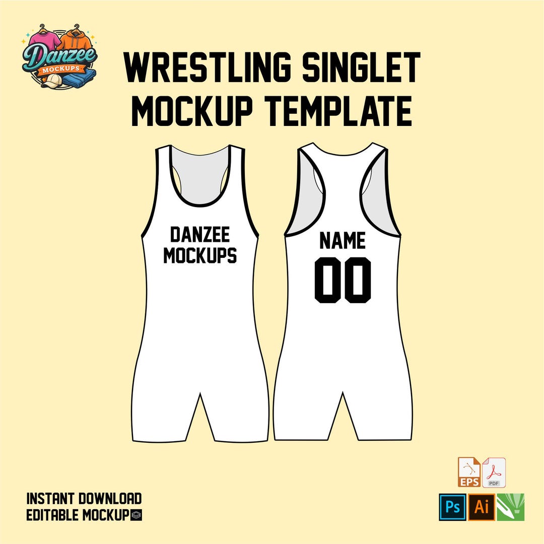 Wrestling Singlet Mockup Template for Design, Sublimation Sports Mockup ...