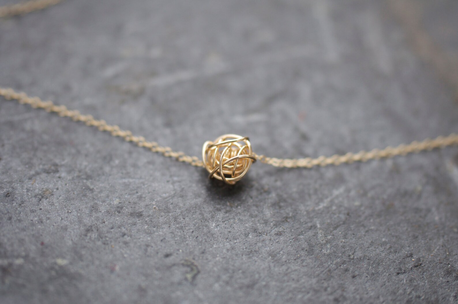 Gold Knot on Gold Necklace, Love Knot Necklace, Love Knot, Gold ...
