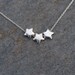 3 Stars Necklace Sterling Silver Chain With Three Silver Star Charms ...