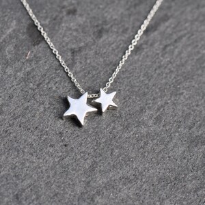 Tiny Star Charm Necklace on Delicate Sterling Silver Chain Modern ...