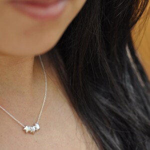 3 Stars Necklace Sterling Silver Chain With Three Silver Star Charms ...