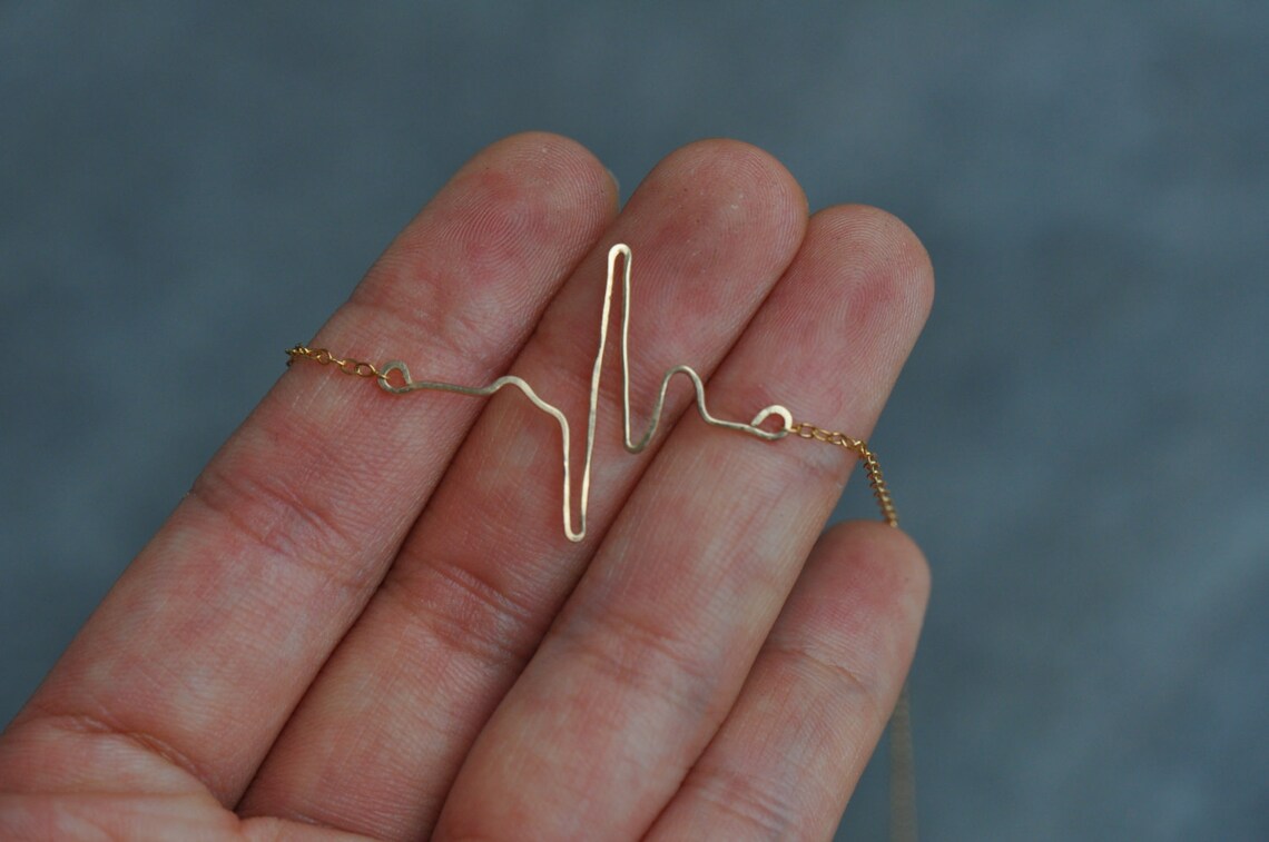 Mini Gold Custom Heart Beat Necklace Accurate Representation of ...