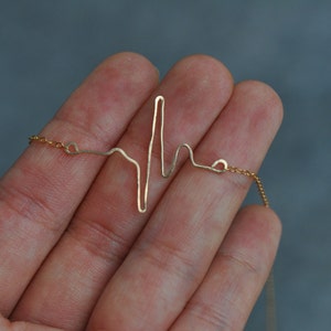 Mini Gold Custom Heart Beat Necklace - Accurate Representation of ...