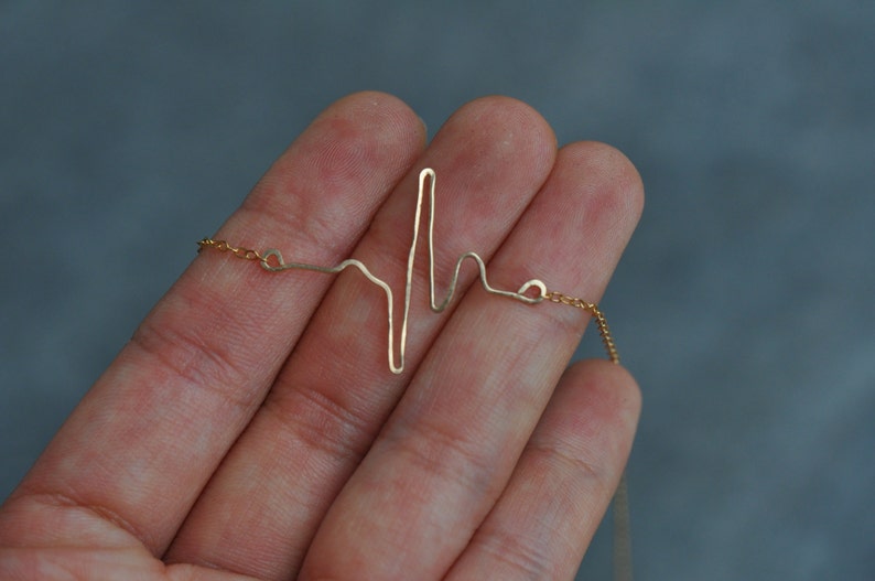 Mini Gold Custom Heart Beat Necklace - Accurate Representation of ...