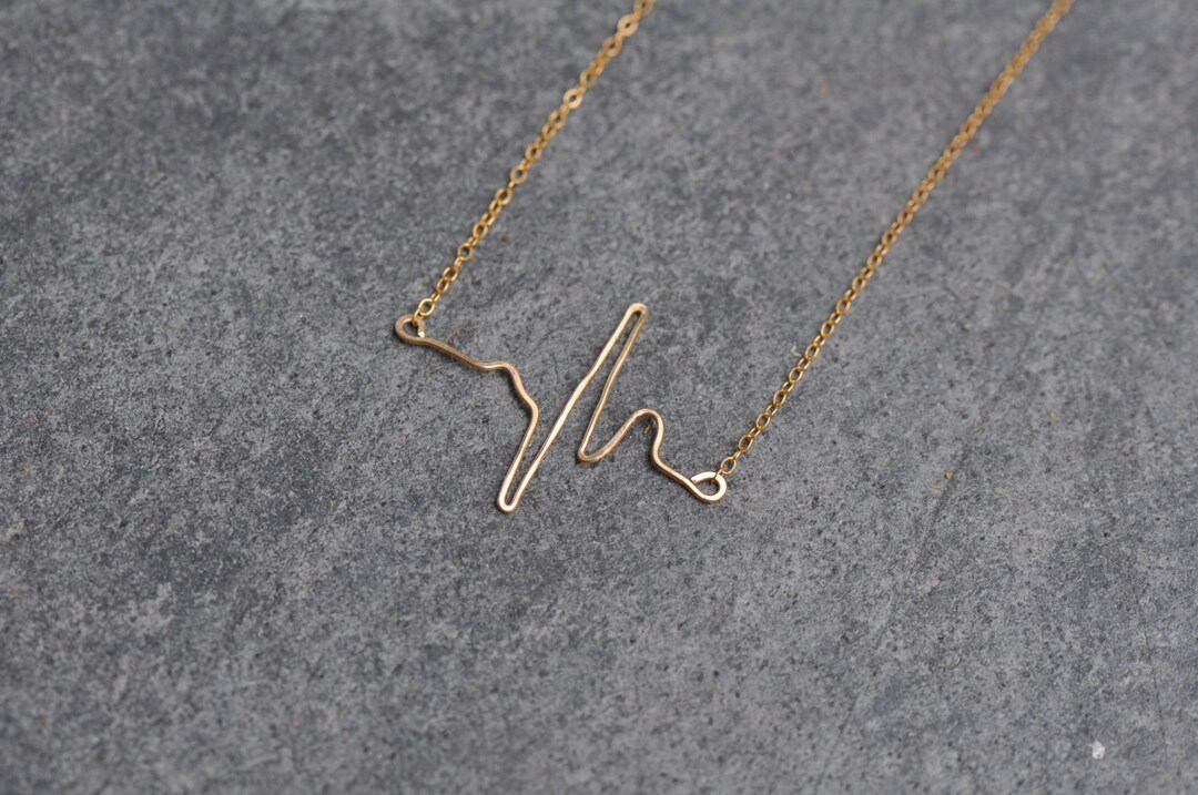 Mini Gold Custom Heart Beat Necklace - Accurate Representation of ...