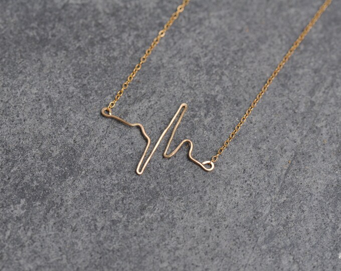 Mini Gold Custom Heart Beat Necklace - Accurate Representation of ...