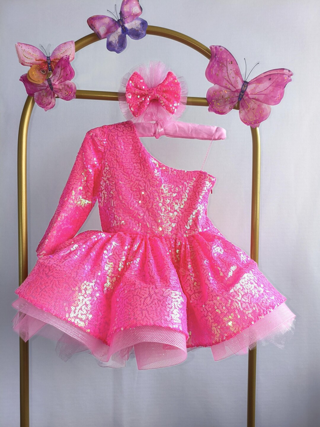 Hot Pink Baby Dress, Hot Pink Birthday Dress,pageant Baby Dress ...