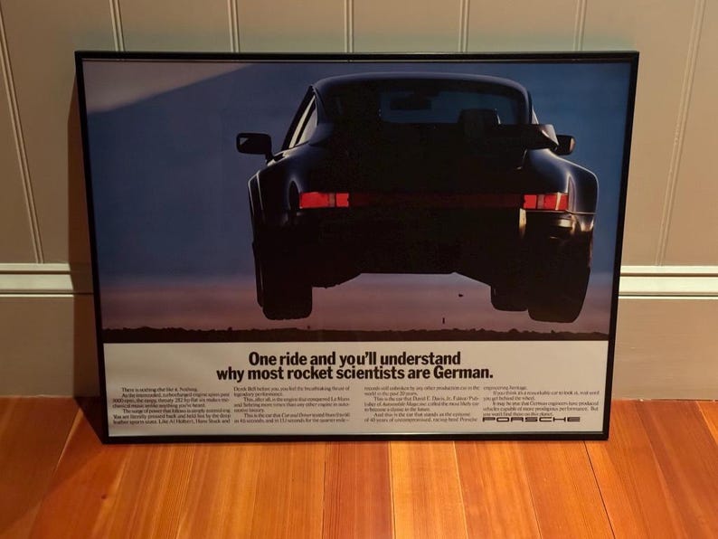 Flying Porsche 911 930 Turbo Advertisement "rocket Scientists" - Large ...