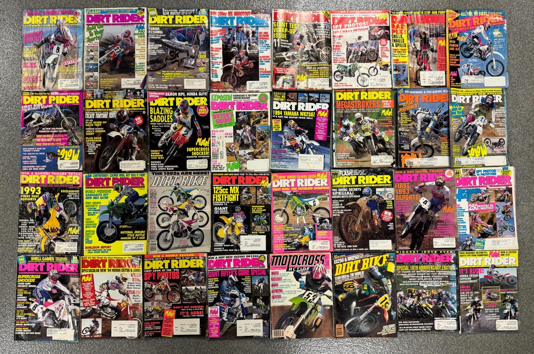 Large Lot of 32 Vintage Dirt Rider Magazines (1990–1994) – Includes ...