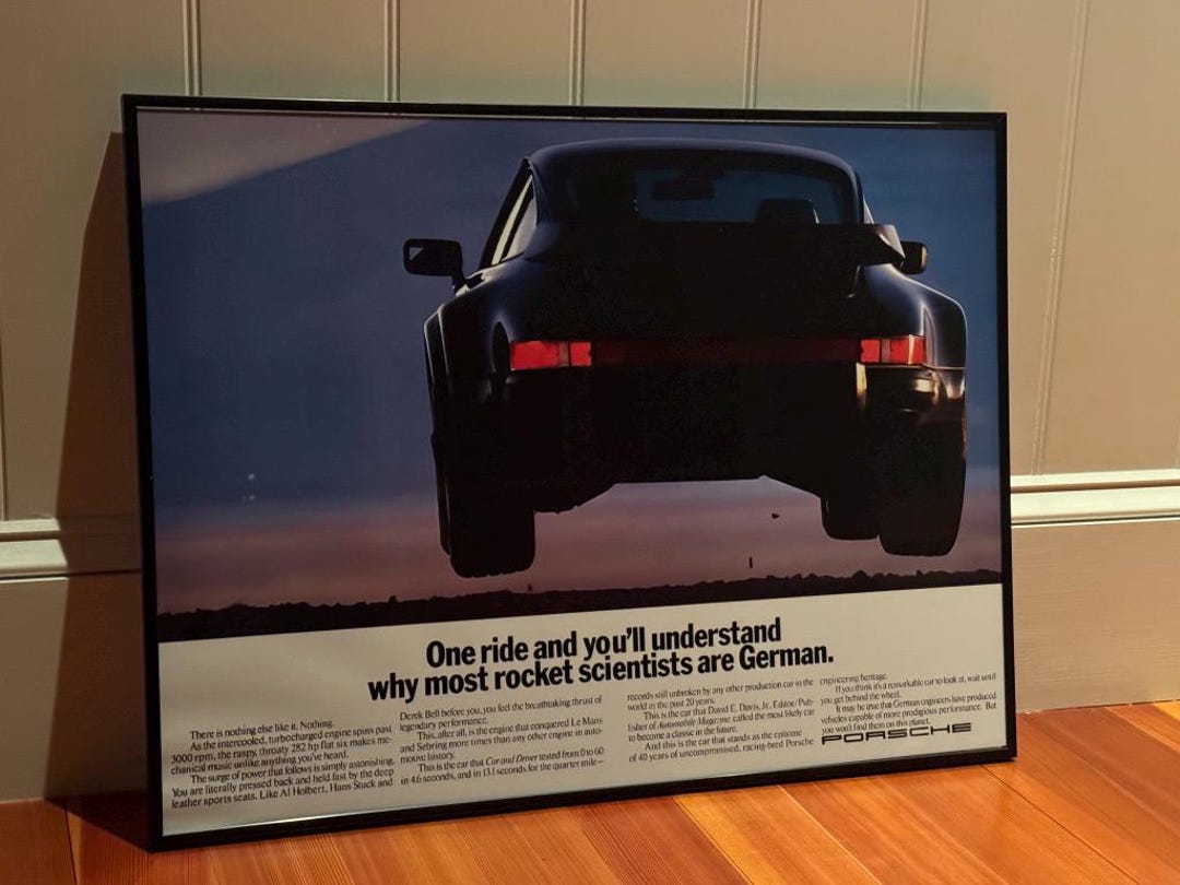 Flying Porsche 911 930 Turbo Advertisement "rocket Scientists" - Large ...