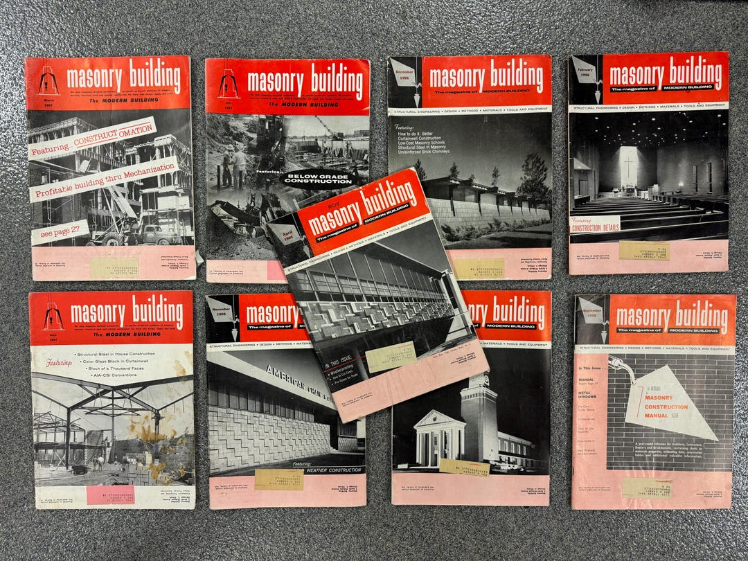 Lot of 9 Masonry Building Magazines 1955-57 Mid-century Architecture ...
