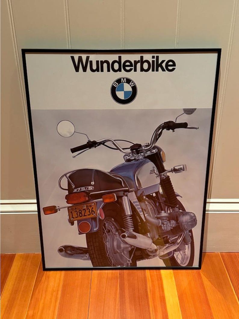 BMW R75/5 Airhead "wunderbike" Motorcycle Advertisement - Large Vintage ...