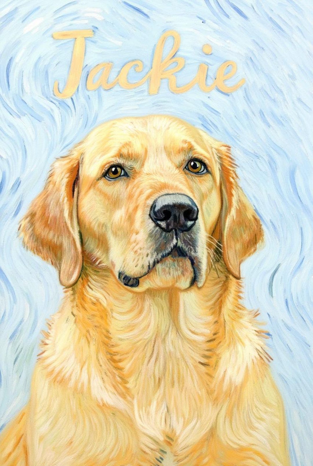 Custom Pet Portrait Digital Download, Personalized Pet Art From Photo ...