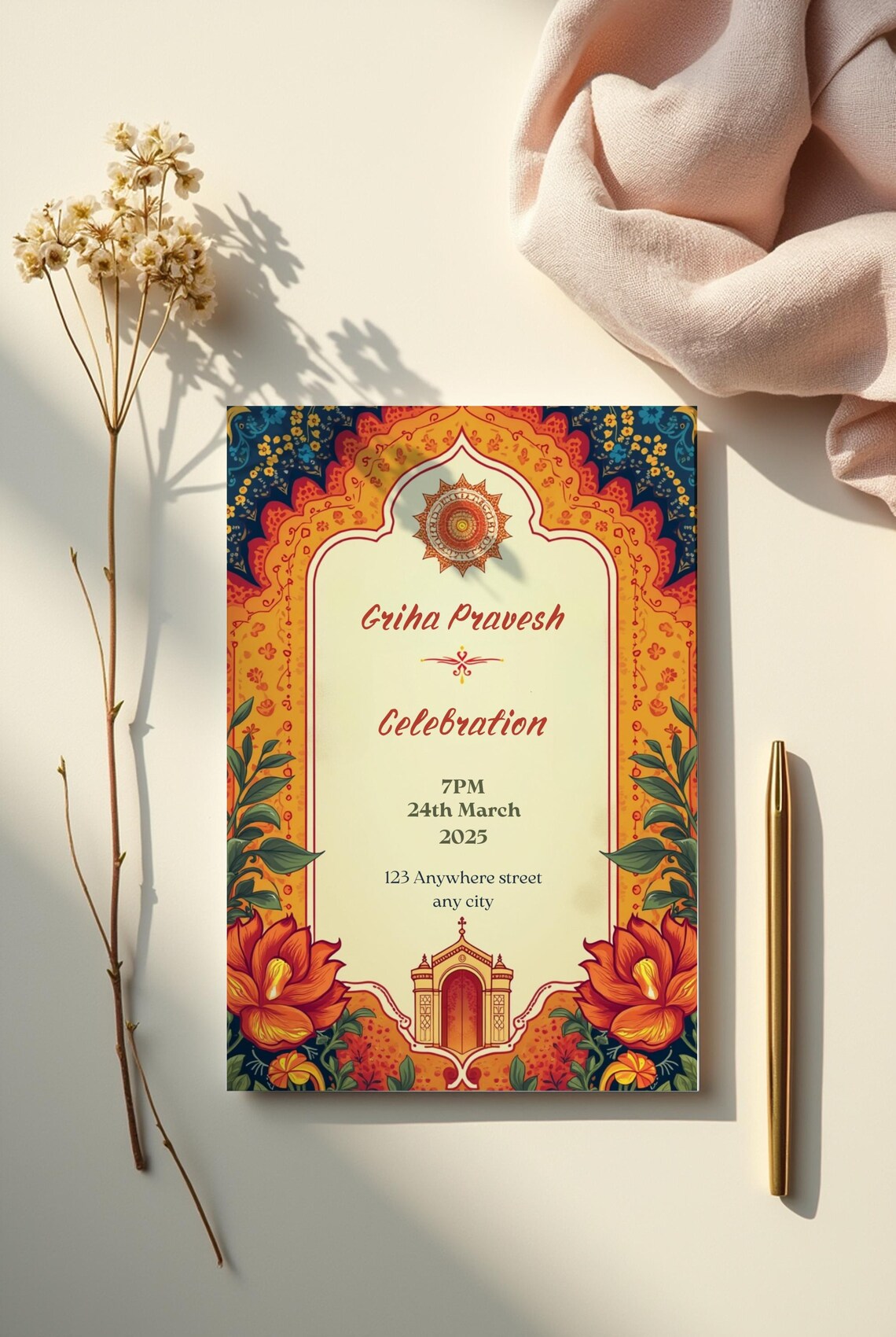 Indian Housewarming Invitation EDITABLE Griha Pravesh Celebration ...