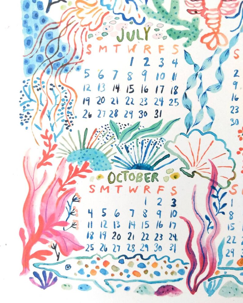 2020 Sea Life Calendar - Etsy