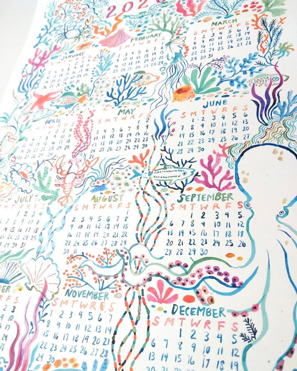 2020 Sea Life Calendar - Etsy