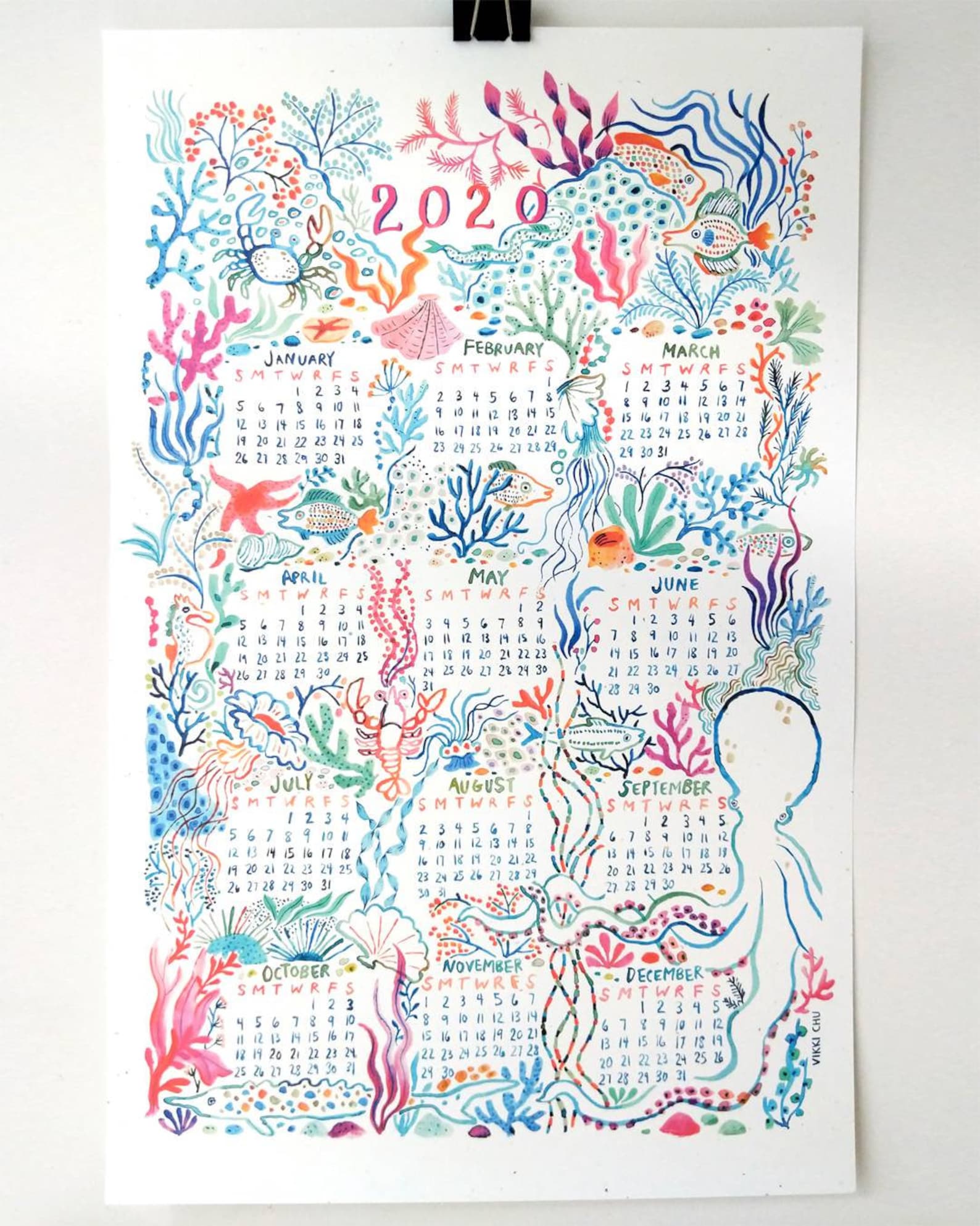 2020 Sea Life Calendar - Etsy