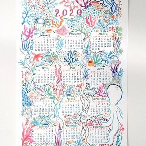 2020 Sea Life Calendar - Etsy