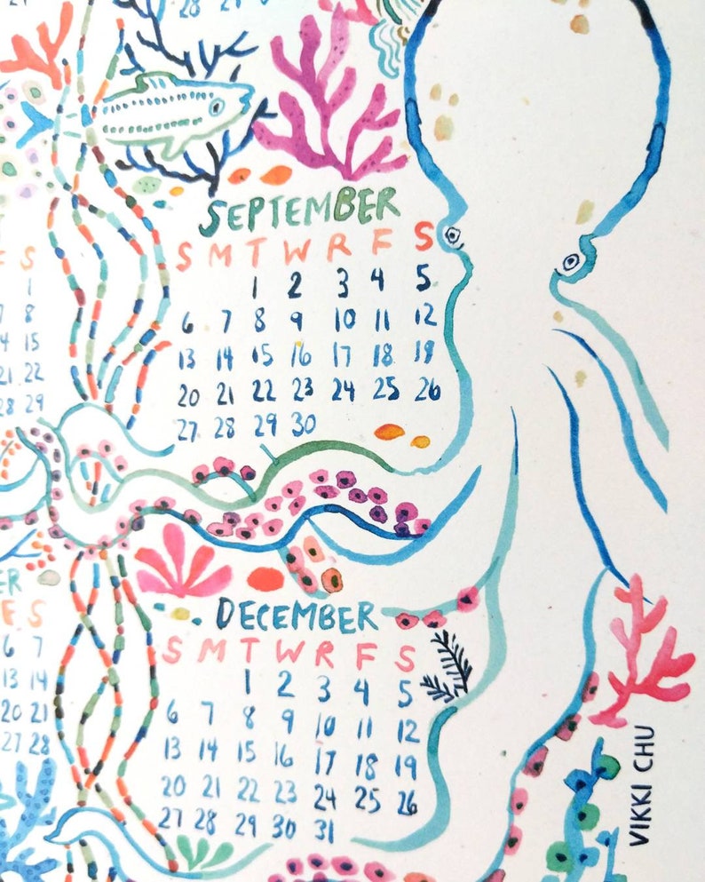 2020 Sea Life Calendar - Etsy