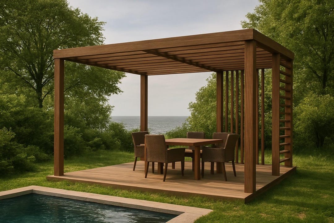 DIY 16x16 Pergola Plans: Modern Wood Design (PDF Downloadable Guide) - Etsy