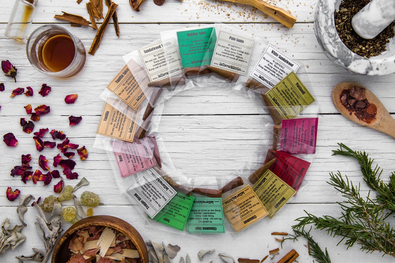 Incense Sample Pack - All Natural Hand Rolled Incense Cones - 21 Scents ...