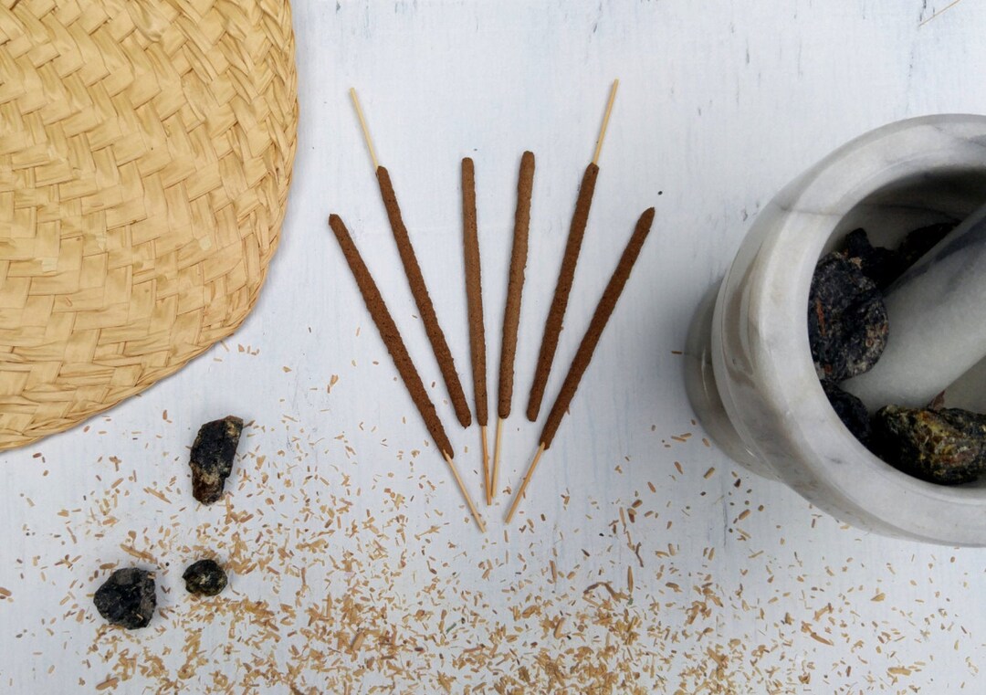 Copal Incense - 6 or 12 Hand-rolled Incense Sticks - Real Black Copal ...