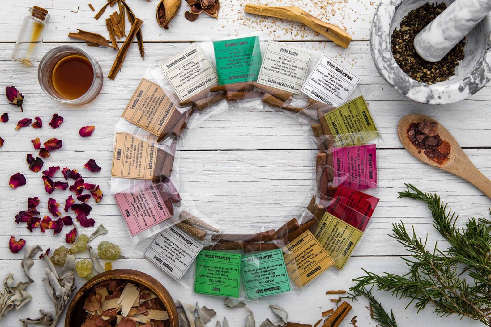 Incense Sample Pack - All-natural, Organic, Vegan, Herbal, Hand-rolled ...