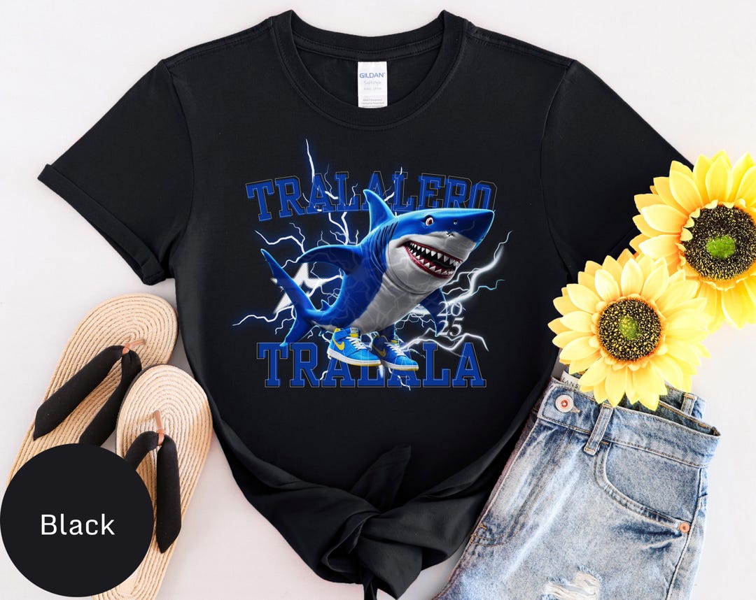 Tralalero Tralala Funny Shark Meme T-shirt, Shark With Shoes Meme ...