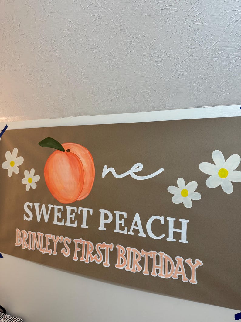 ONE Sweet Peach Birthday Banner - Etsy