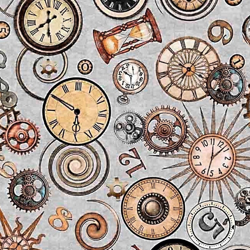 Clock Fabric - Etsy