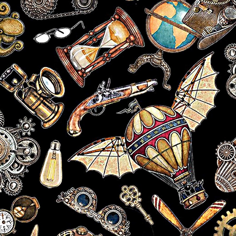 Steampunk Fabric - Etsy