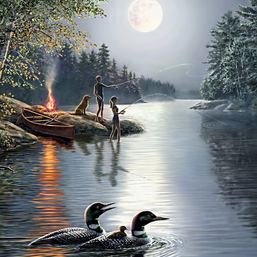 Anglers Moon Elizabeth Studios 1 Yard Panel More - Etsy