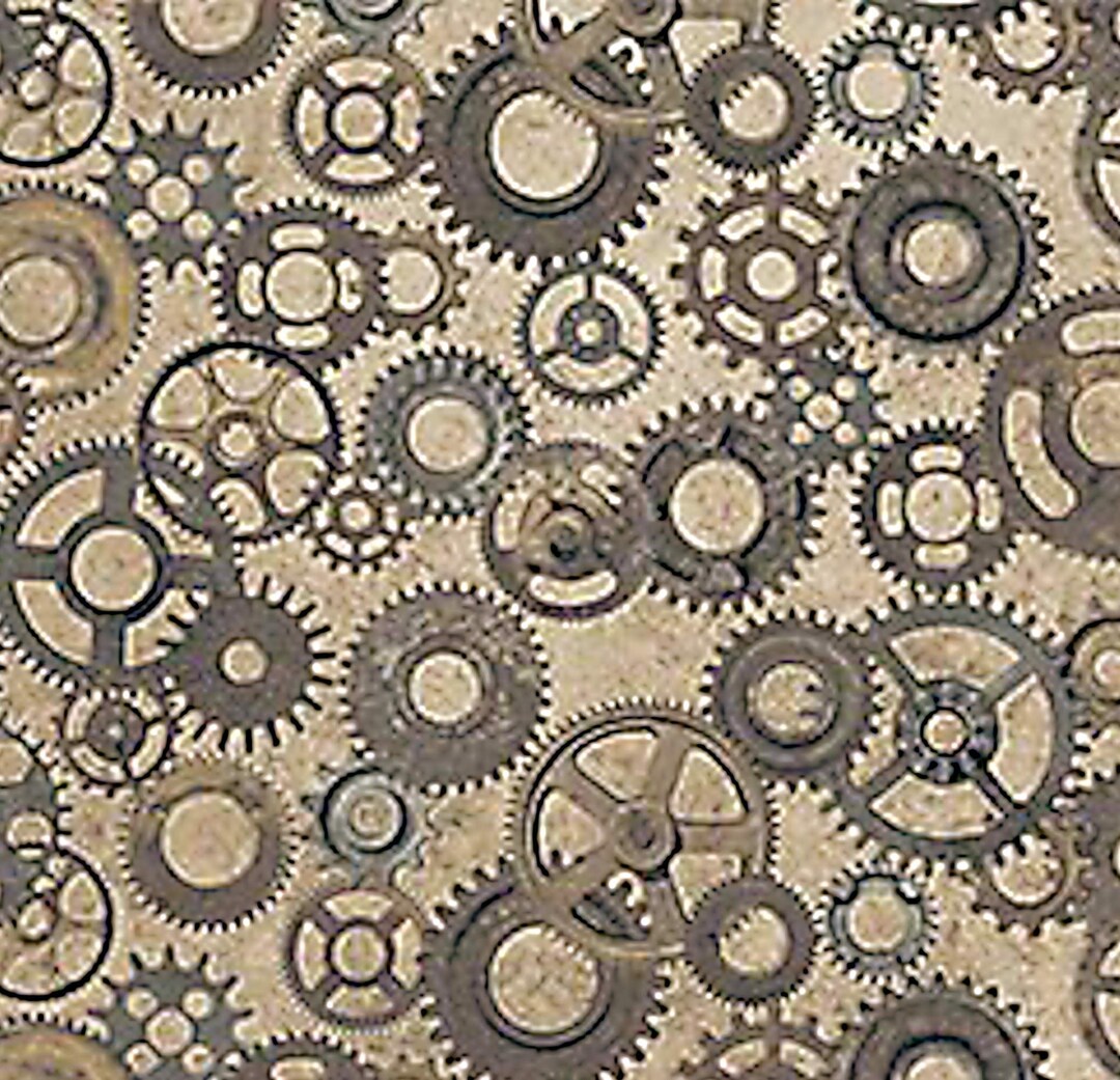 Heavy Metal Gold Gears Metallic Stonehenge Northcott 1 - Etsy