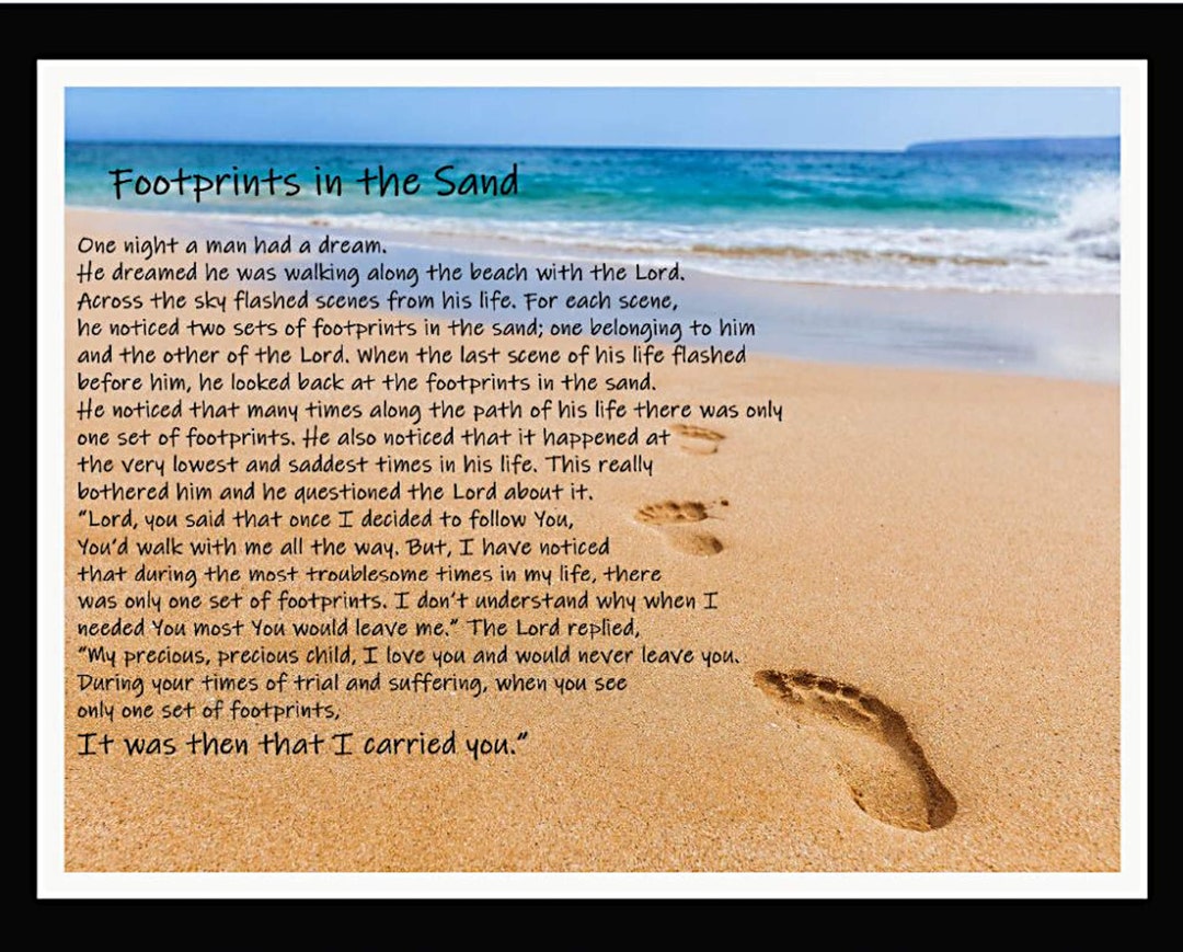 Footprints in the Sand - 1 Yard Panel - More Available - Etsy