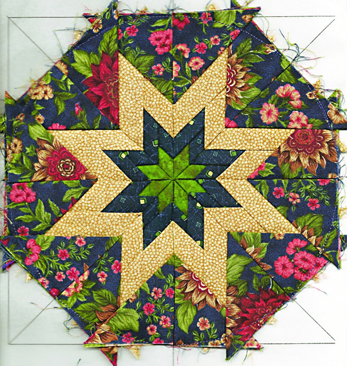 Round Folded Star Hot Pad - Plum Easy Patterns - Etsy
