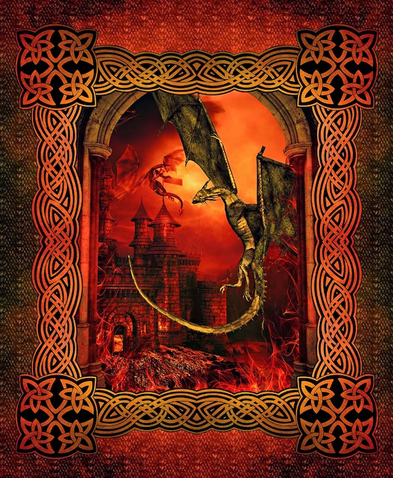 Celtic Red Dragon Panel in the Beginning Jason Yenter 1 - Etsy UK