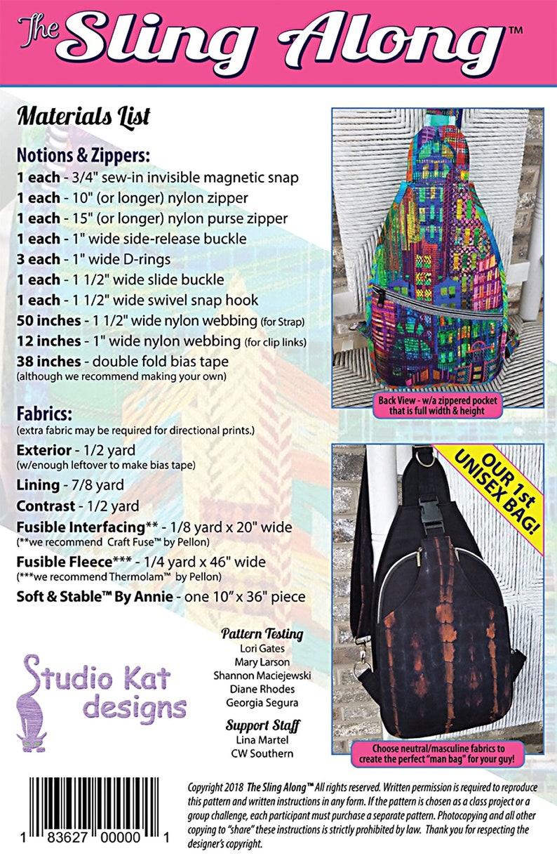 The Sling Along Bag Pattern Studio Kat Designs Kathy - Etsy