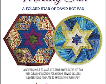 Plum Easy Patterns Folded Star Hot Pad-round Pattern Finished - Etsy