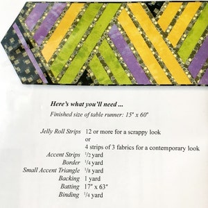 New - Greased Lightning Pattern - Jelly Roll Table Runner - Nicole Kaya ...