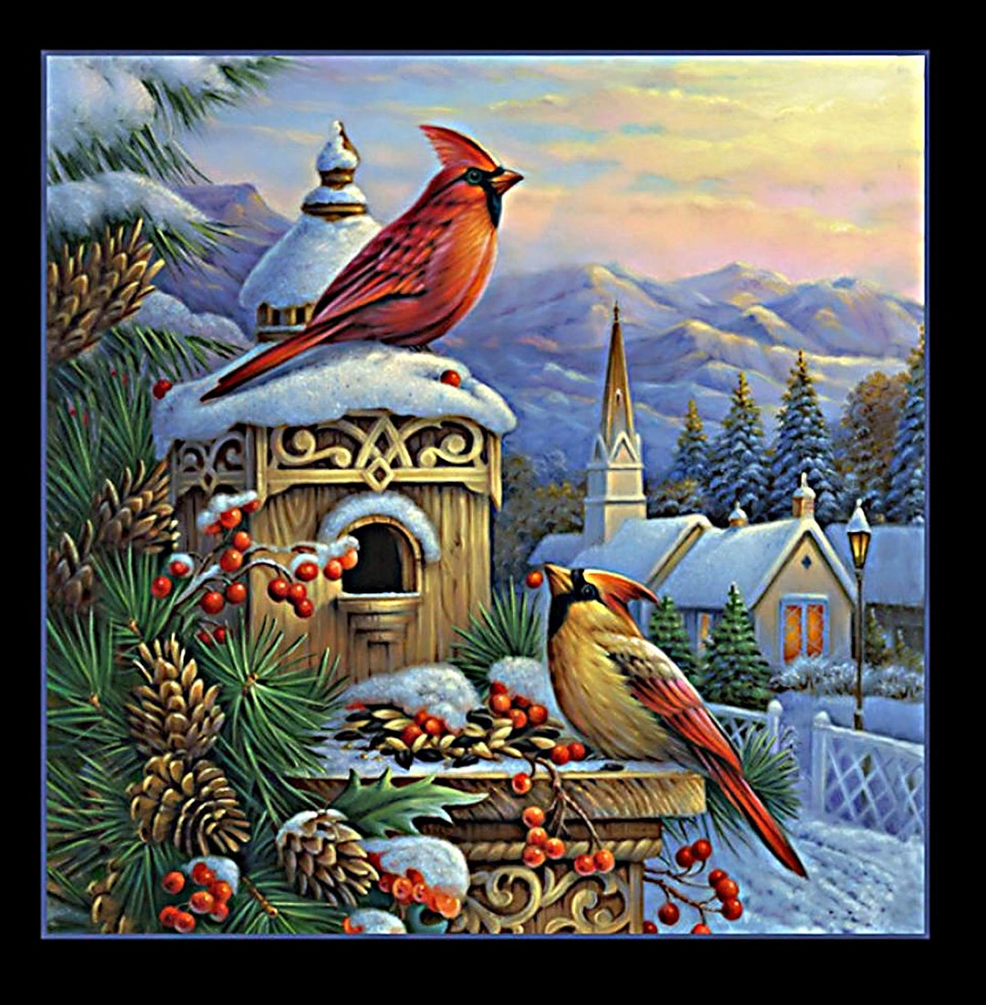 Winter Song Blocks Elizabeth Studio 1 Panel 24 Slightly Short - Etsy