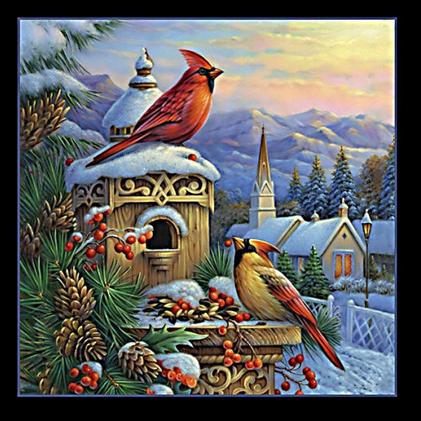 Cardinal Fabric Panel Pattern - Etsy