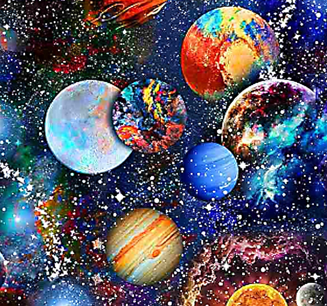 Funky Outer Space Digital - Timeless Treasures - 1 Yard Plus (46") - Etsy