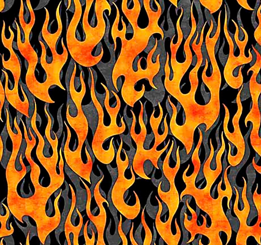 5 Alarm Flames Gray Quilting Treasures Half Yard - Etsy