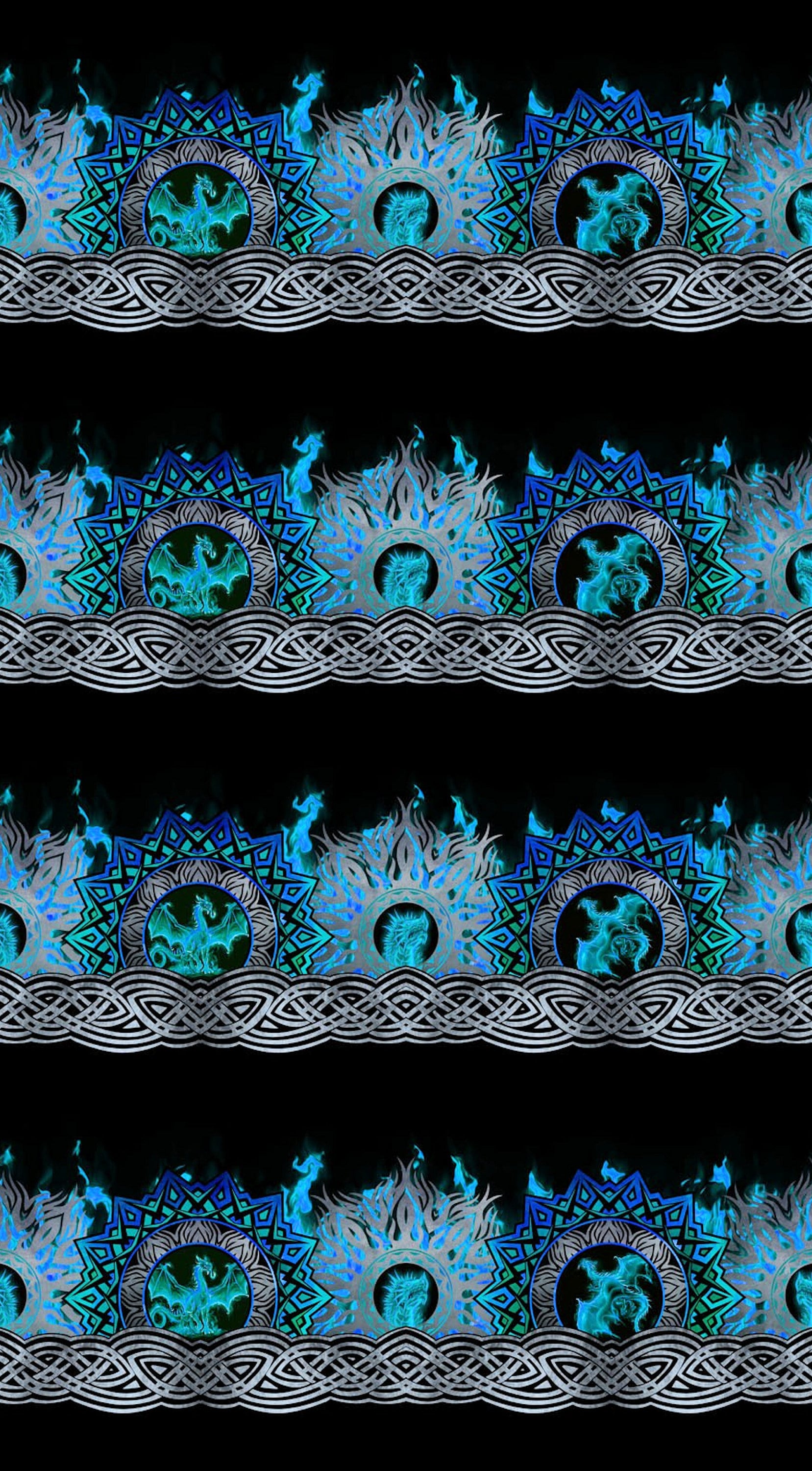 Celtic Blue Fury Dragon Border Stripe in the Beginning | Etsy