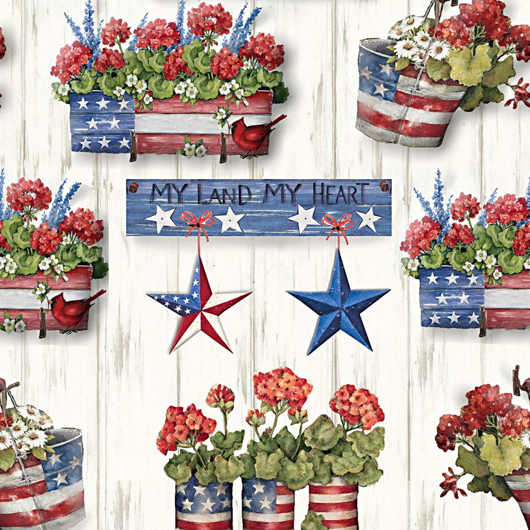 Patriotic Geranium Flower Box - Springs Creative - 1 Yard - More ...