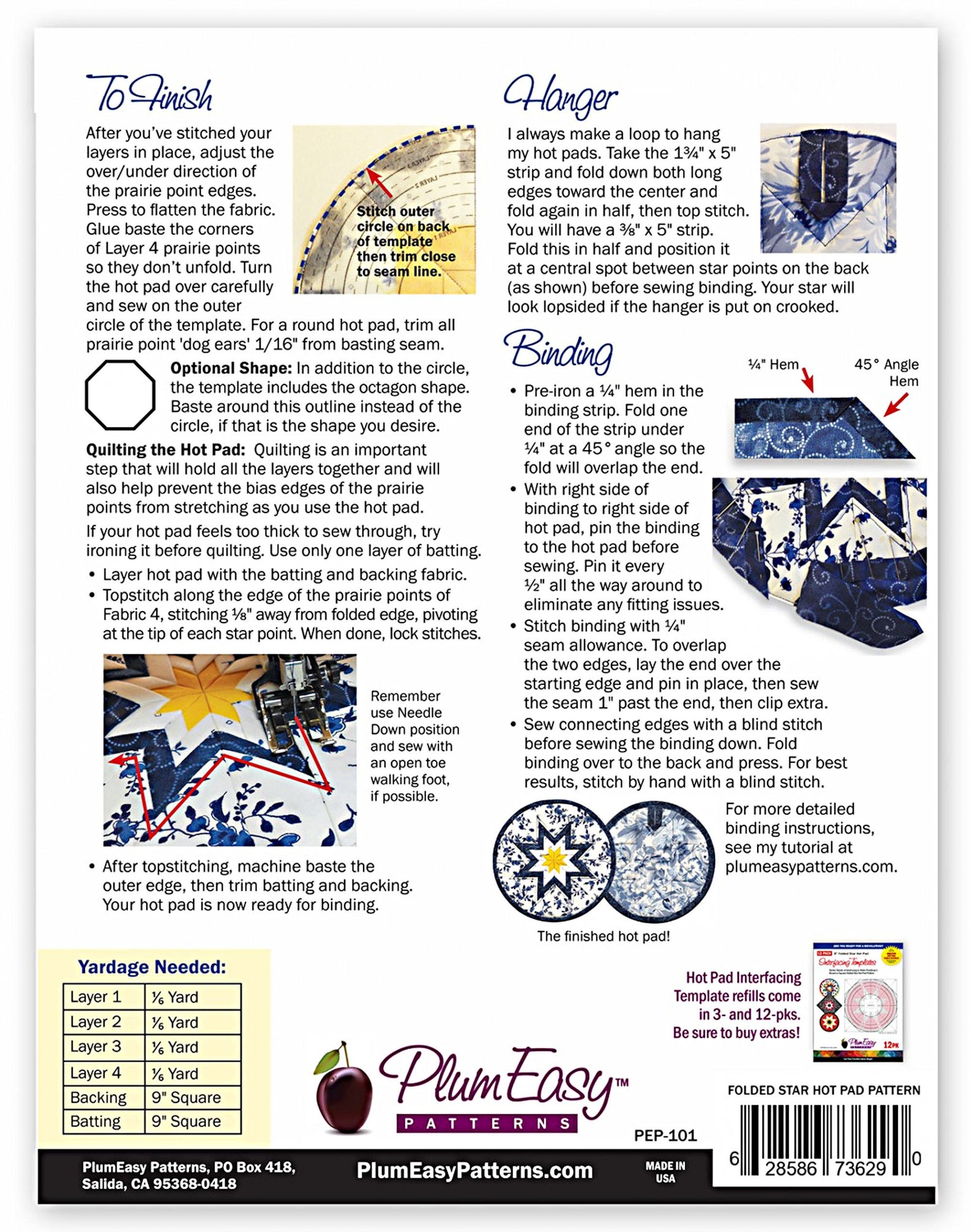 Round Folded Star Hot Pad - Plum Easy Patterns - Etsy