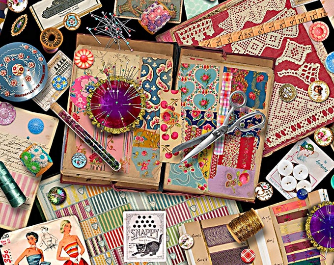 Vintage Sewing Stash Michael Miller Fabrics Fat Quarter - Etsy