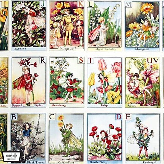 Flower Fairies Alphabet Panel Digital Michael Miller 1 - Etsy
