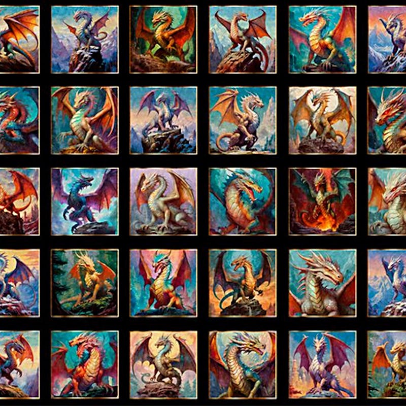 Dragons Song Fabric Panel - Etsy