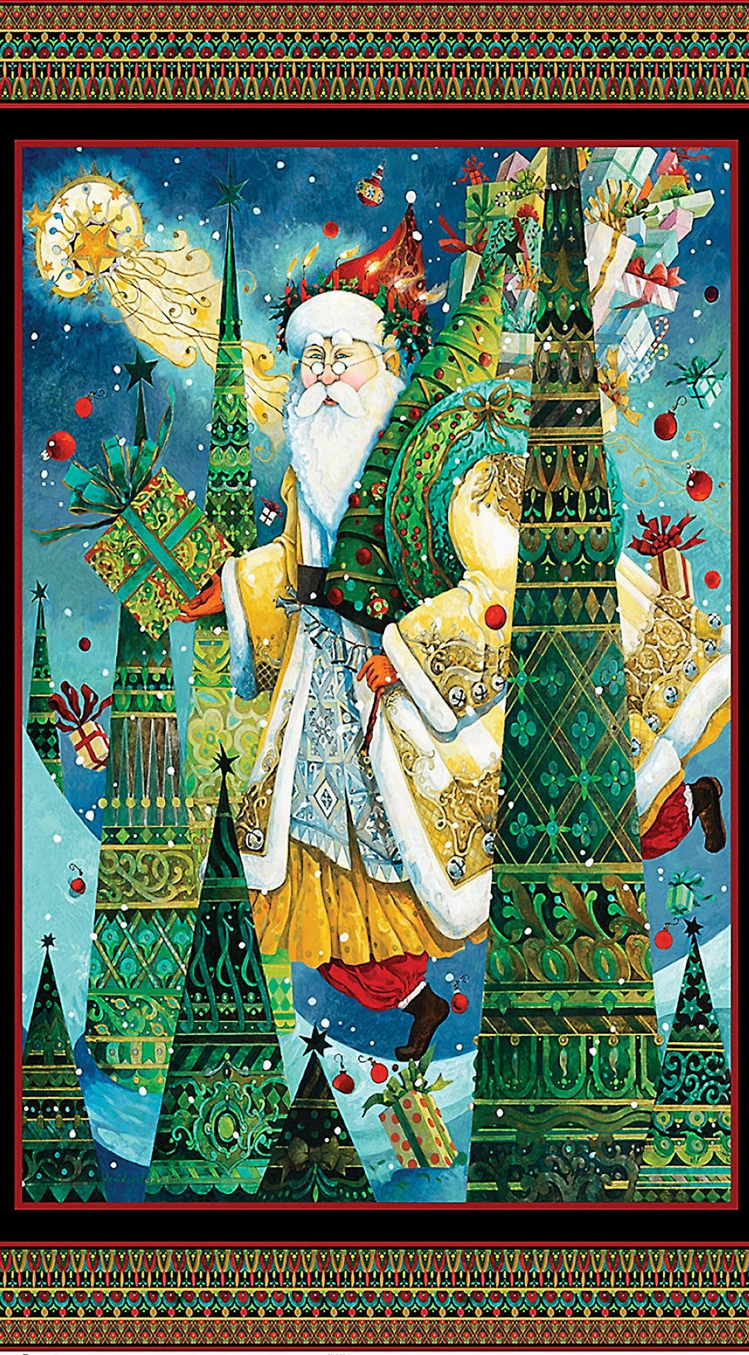 Christmas Spirit - David Galchutt - Benartex - 1 Panel (24") - Slightly ...